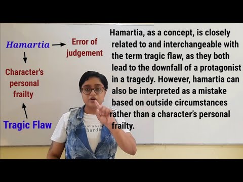 Hamartia- a literary device | with notes & examples |in hindi & english| tragic flaw | hubris |