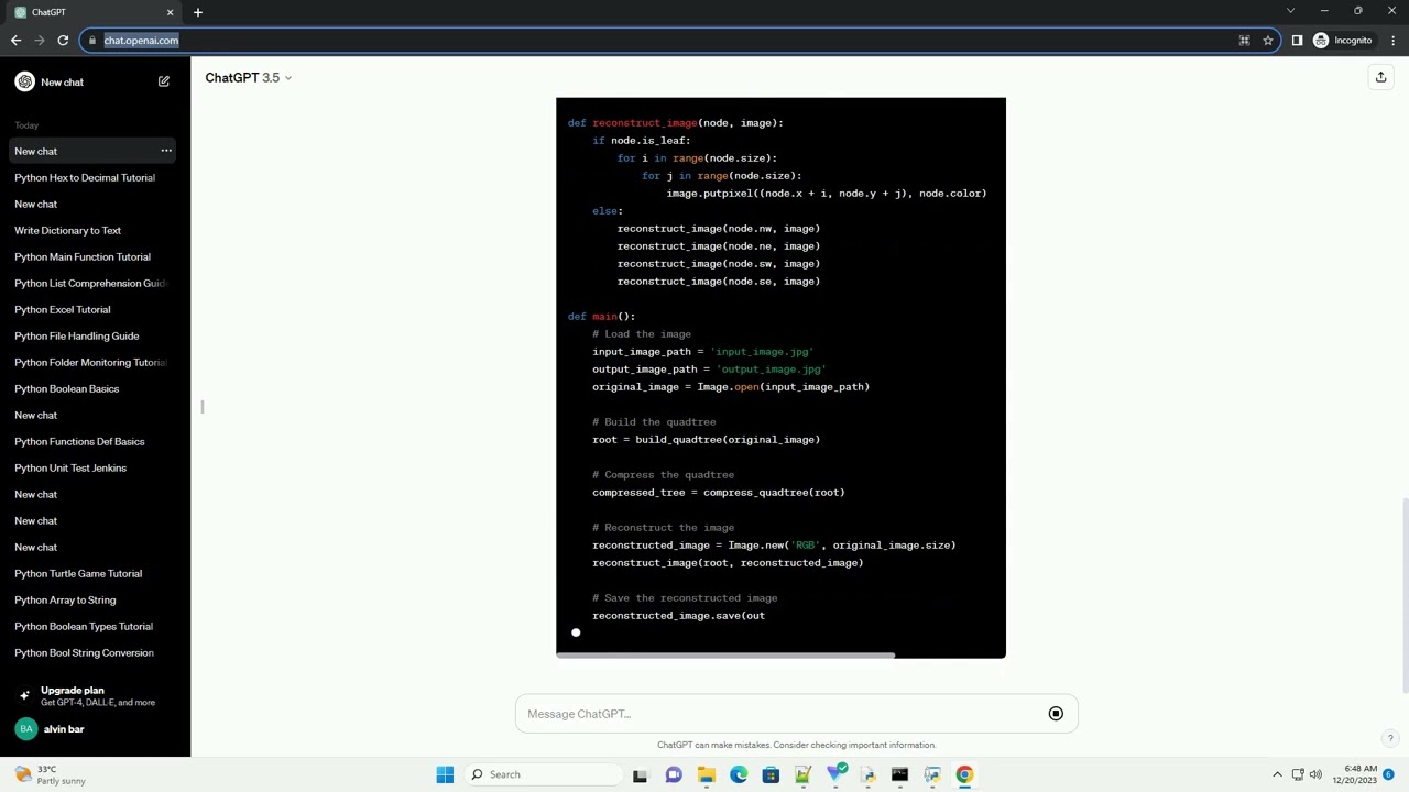 quadtree image compression python