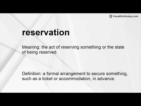 reservation Meaning