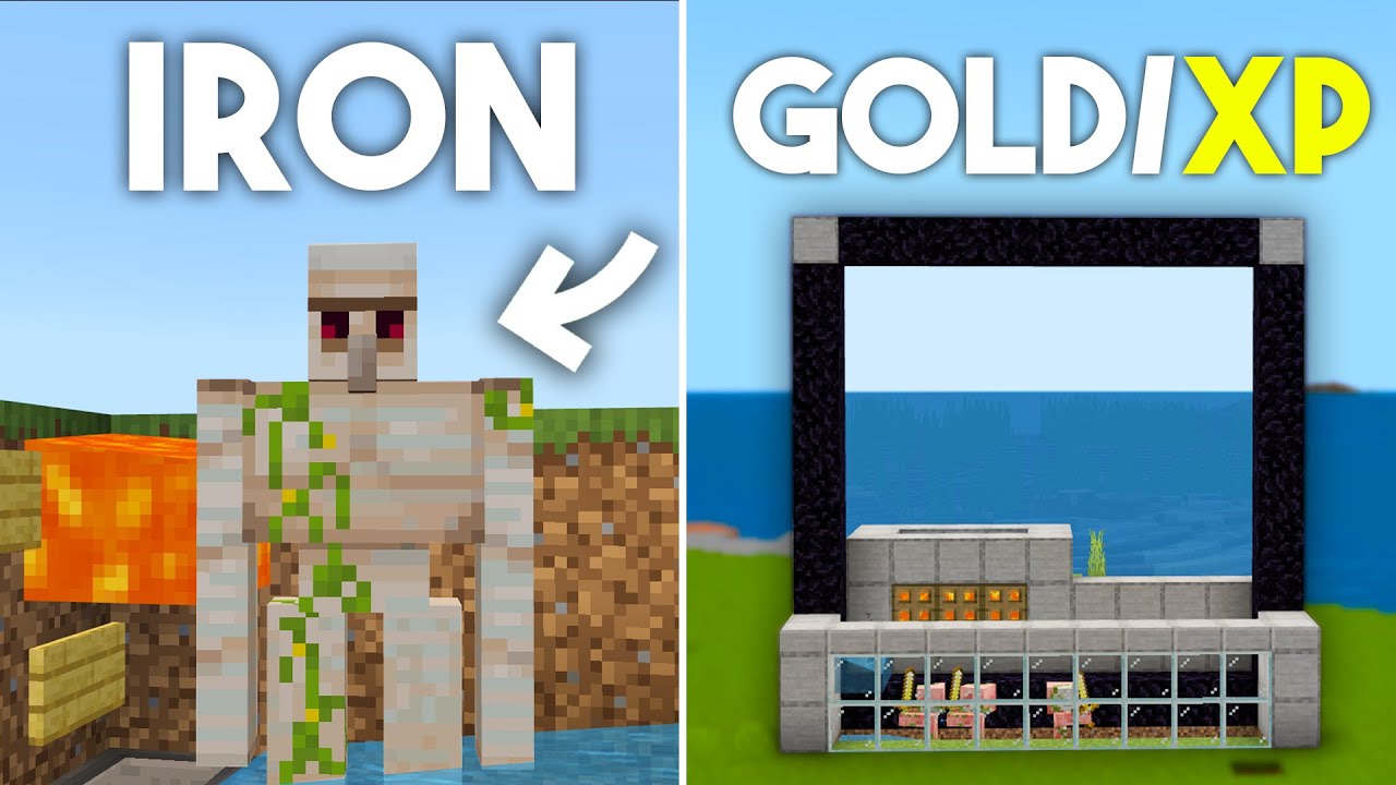 3 EASY Starter Farms For Beginners In Minecraft Bedrock 1.19! (Iron ...