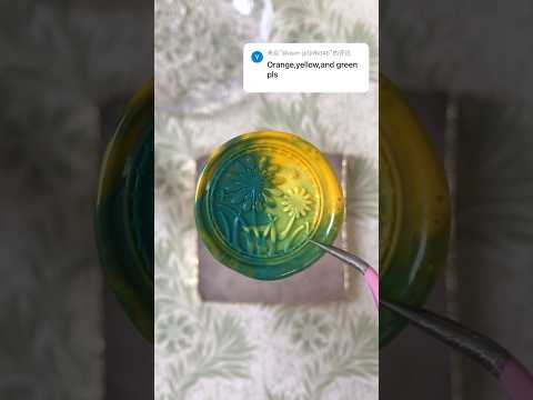 Yellow orange green color palette wax seal stamp #satisfying #aesthetic #diy #relaxing #art #craft