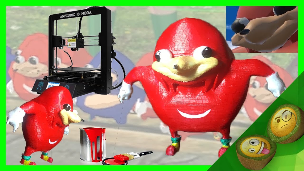 3D PRINTED Ugandan knuckles! +painted