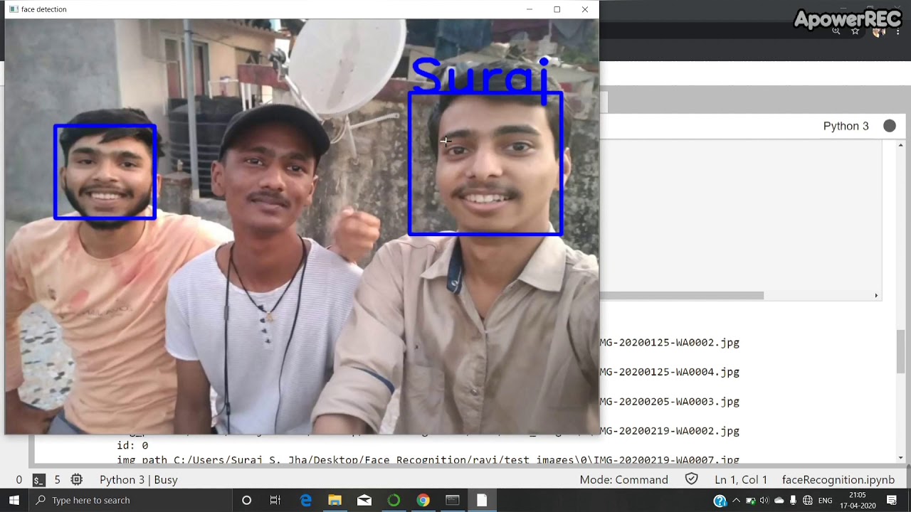 Face recognition in Python | opencv | Anaconda Navigator