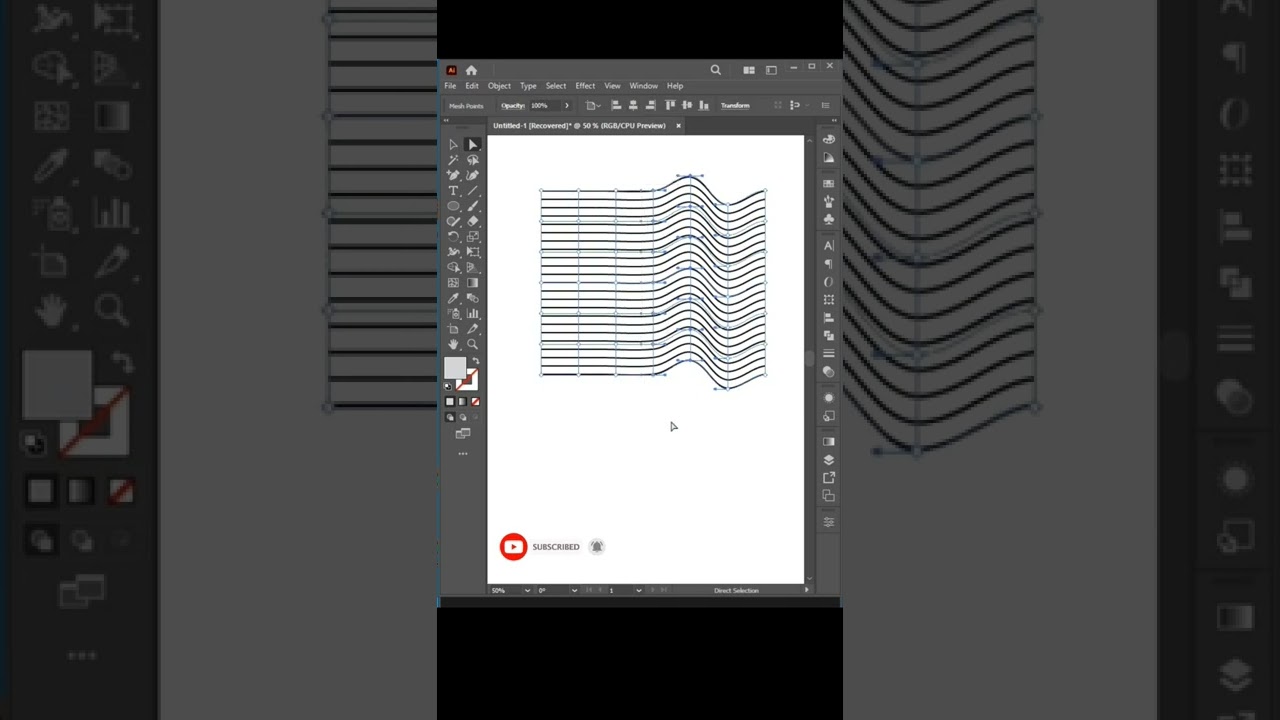 Wave line Text Effect in illustrator #shorts #tutorial #illustrator