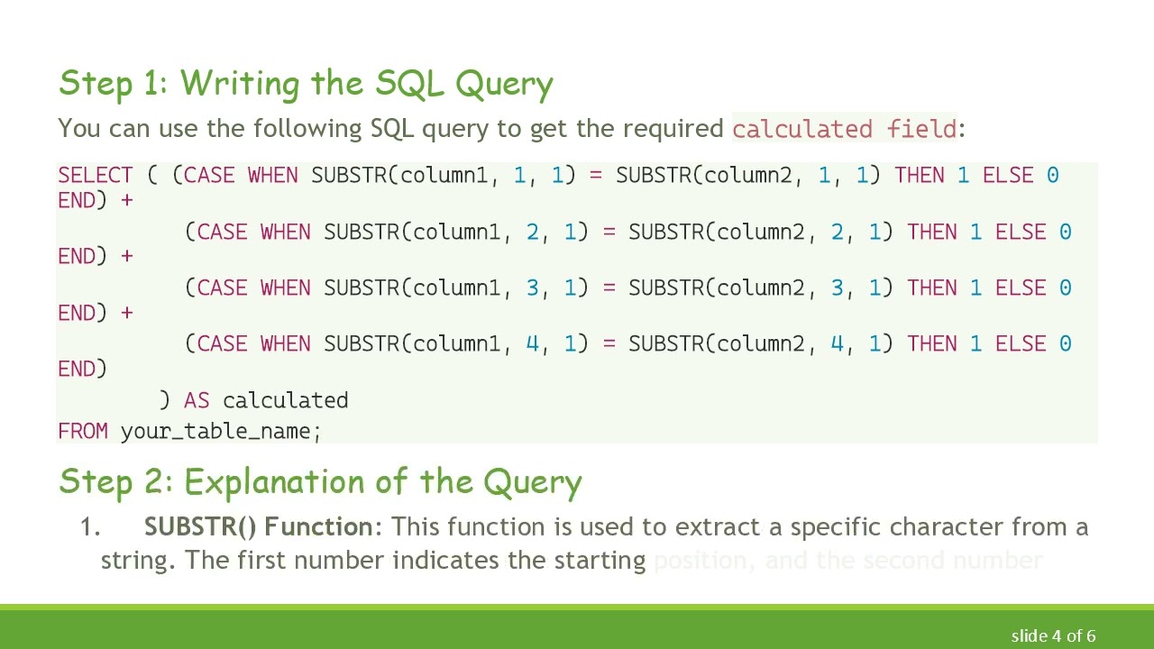 How to Calculate the Difference Between Two Characters in SQL