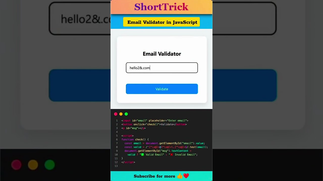 How to Create an Email Validator in JavaScript (2025) | Real-Time Validation Tutorial