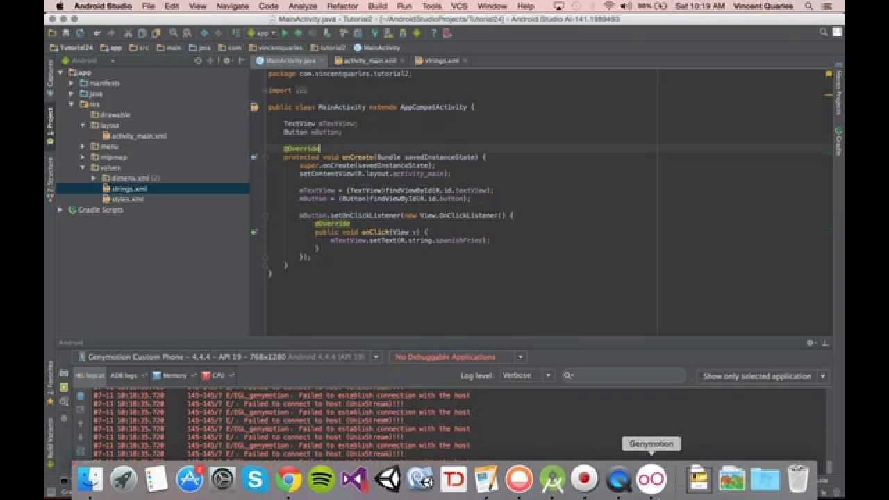 Android Beginner Tutorial 2 -  Strings xml