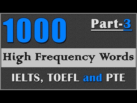 1000 High-Frequency Words for IELTS, TOEFL, and PTE (Part-3)