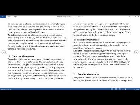 types of computer maintenance