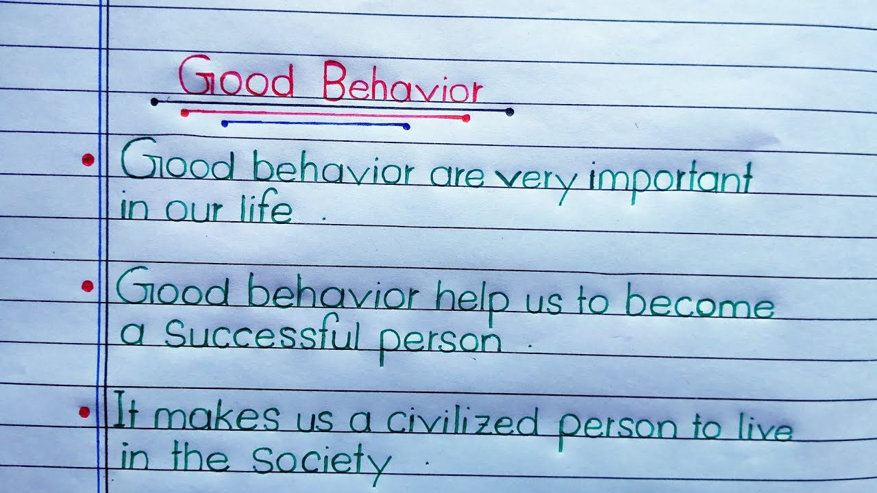10/20 lines good behaviour in english || about good manners || good behaviour paragraph/essay
