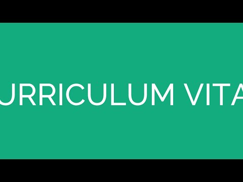 How To Pronounce Curriculum Vitae