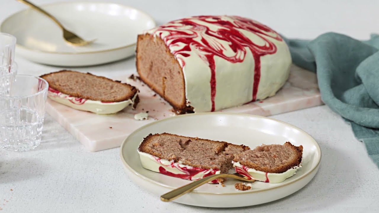 White Chocolate & Raspberry Almond Cake