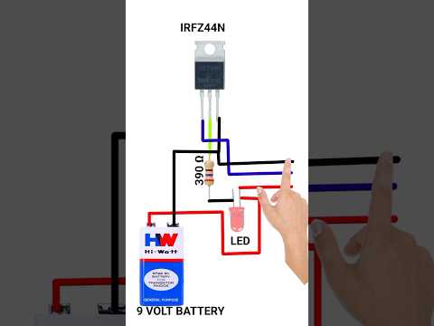 MOSFET project irfz44n on off switch #shorts