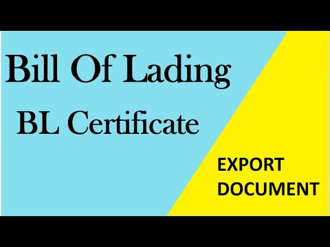 What is Bill of Lading | BL Certificate | Tamil