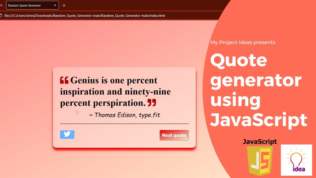 Quote generator using JavaScript | Website Development | JavaScript Projects