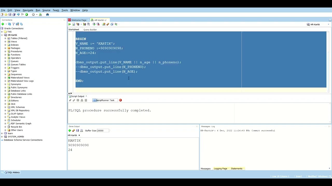 Plsql Anonymous Block Example