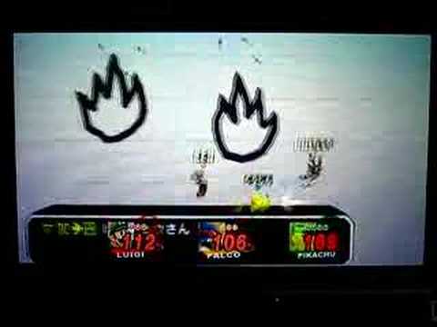 Video Brawl: Estagio Pictochat e Luta entre Luigi VS Falcon VS Pikachu ...