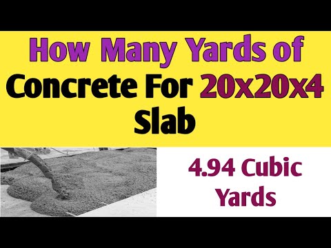 How many yards of concrete do i need for a 20x20x4 slab