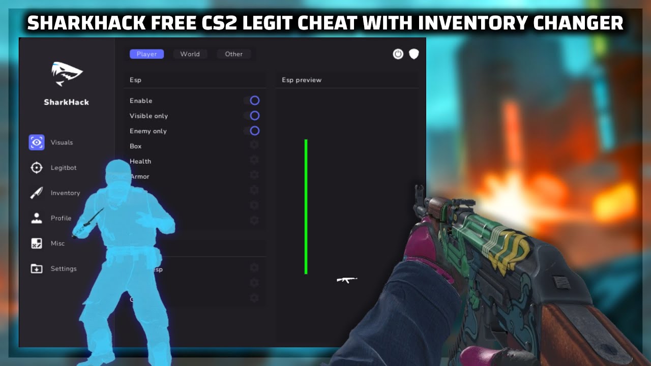 SharkHack – The Best Free CS2 Legit Cheat with Inventory Changer!