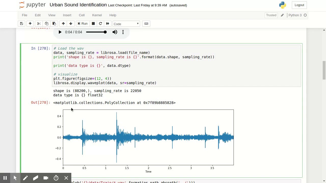 Machine Learning for audio: Urban Sound Identification