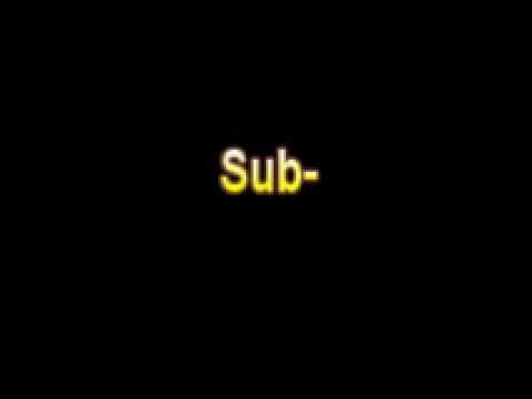 What Is The Definition Of Sub Medical School Terminology Dictionary