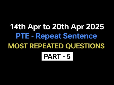 PTE Repeat Sentence (Part-5) Apr Exam Prediction | repeat sentence pte practice with answers #pte