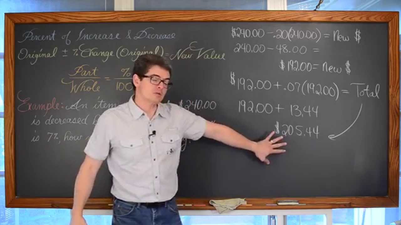Percent of Change Increase and Decrease 3 Examples