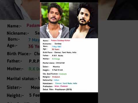Sundeep Kishan Biography #shorts #indianactorsandactresses