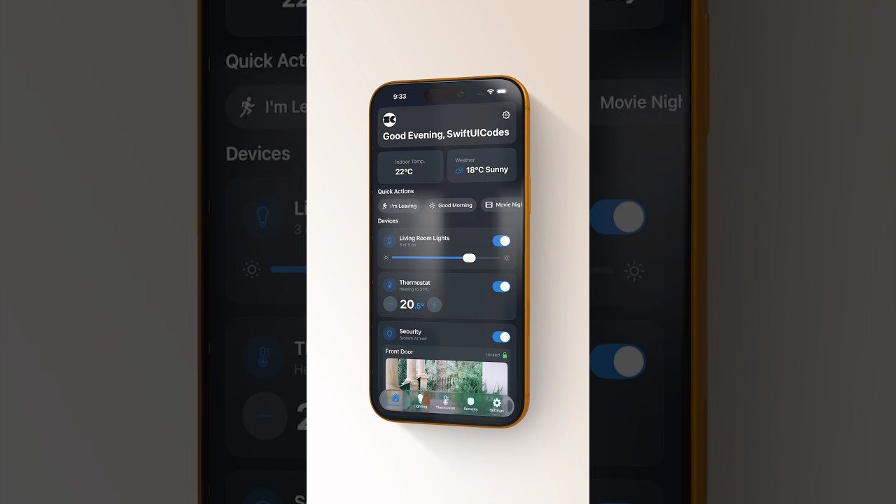 SwiftUI Smart-Home UI (MVVM) — 6 Screens + Reusable Components 🔥