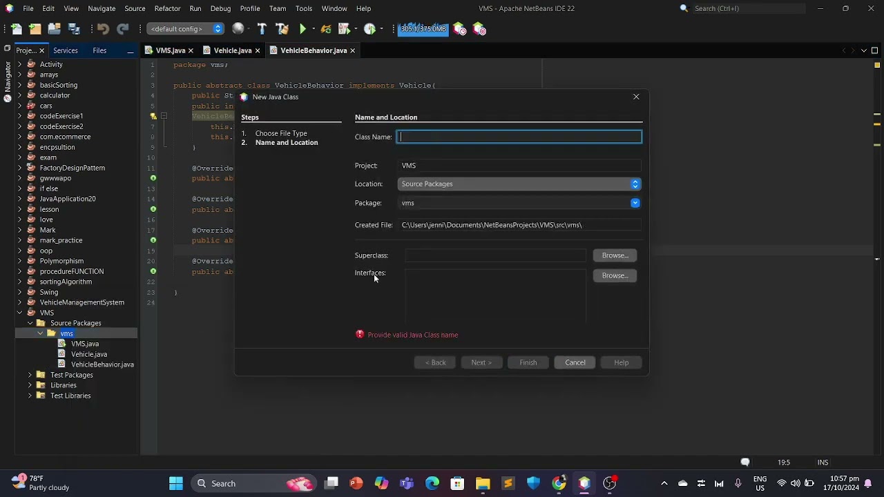 Vehicle Management System in JAVA