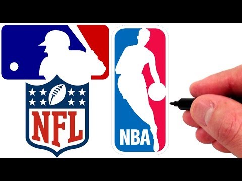 Drawing the NFL MLB and NBA Logos