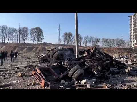Kiev, 5 hours ago, aftermath of last night bombing over Kiev, 15 minutes away from center