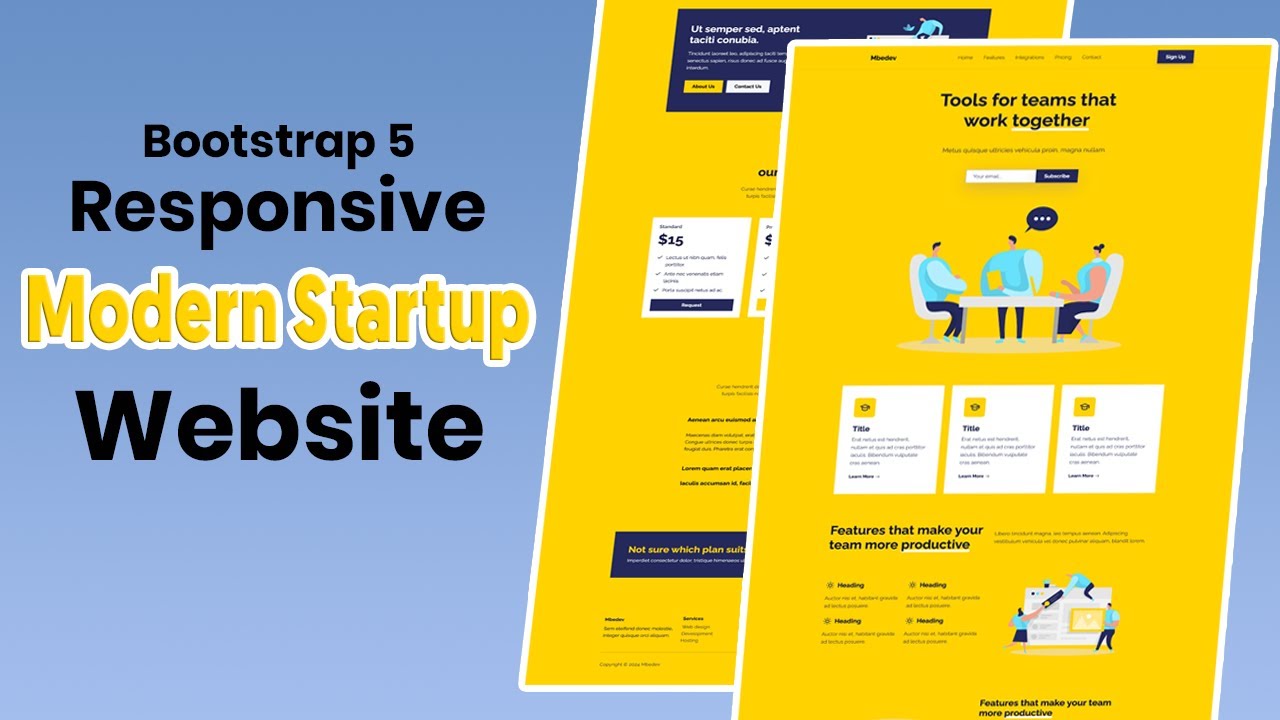 Bootstrap 5 | Responsive Modern Startup Website | HTML, Bootstrap 5 & JS | Step by Step Tutorial