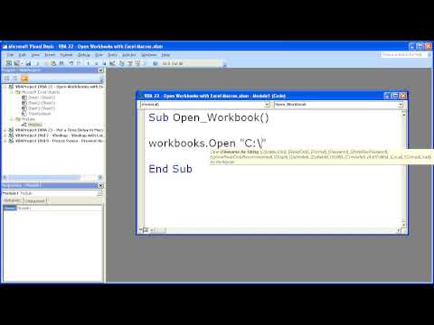 Excel Macro VBA Tip 22 - Open Workbooks with Excel Macros