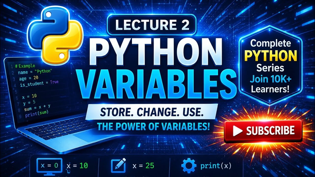 Python Variables Explained in 10 Minutes | Lecture 2 Full Beginner Tutorial