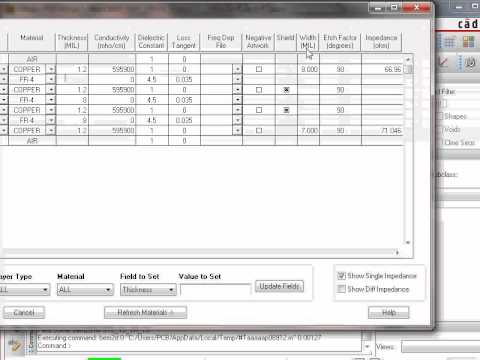 Setting Impedance in Allegro PCB