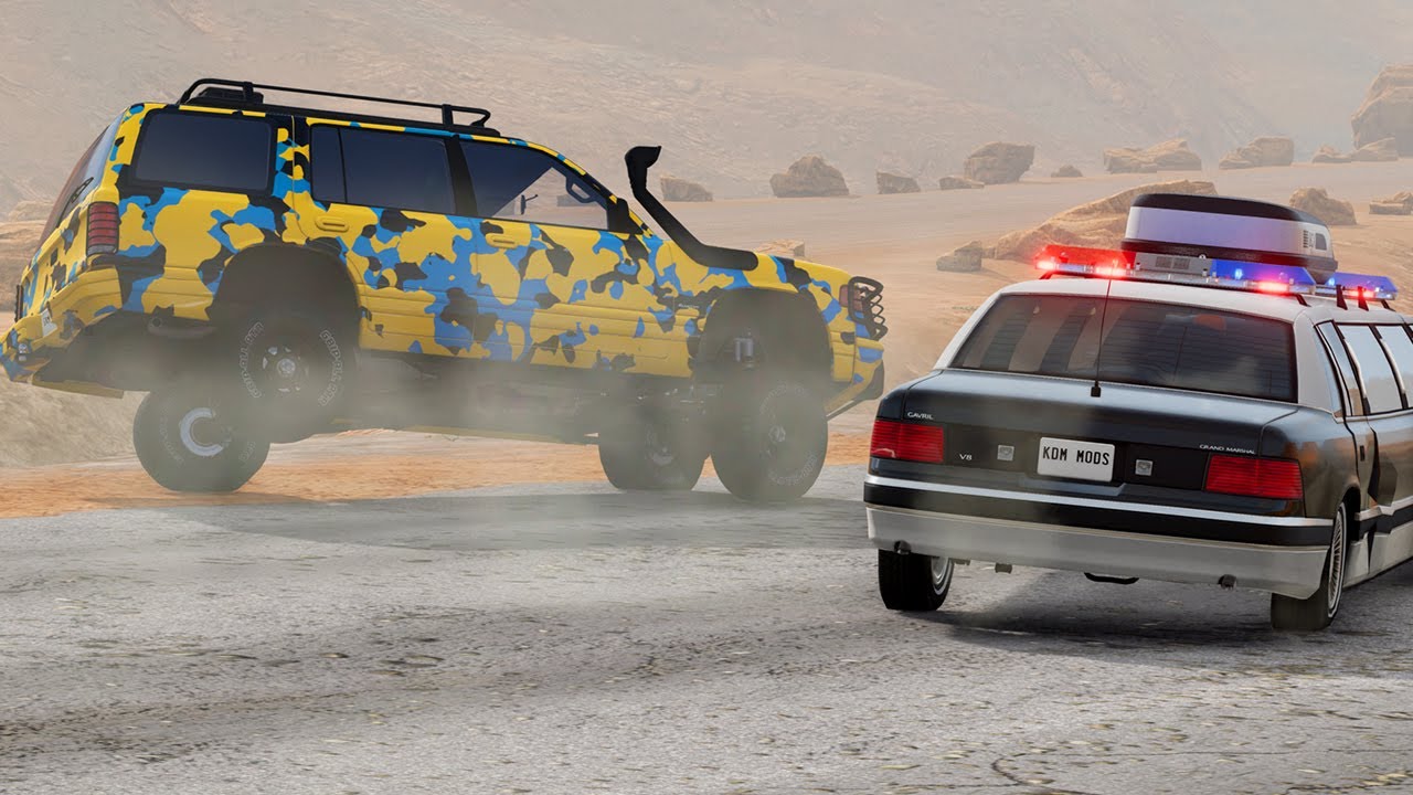 LIMO RAGE! 🚨 Police Chase Gone WRONG on Desert Highway (BeamNG Drive)