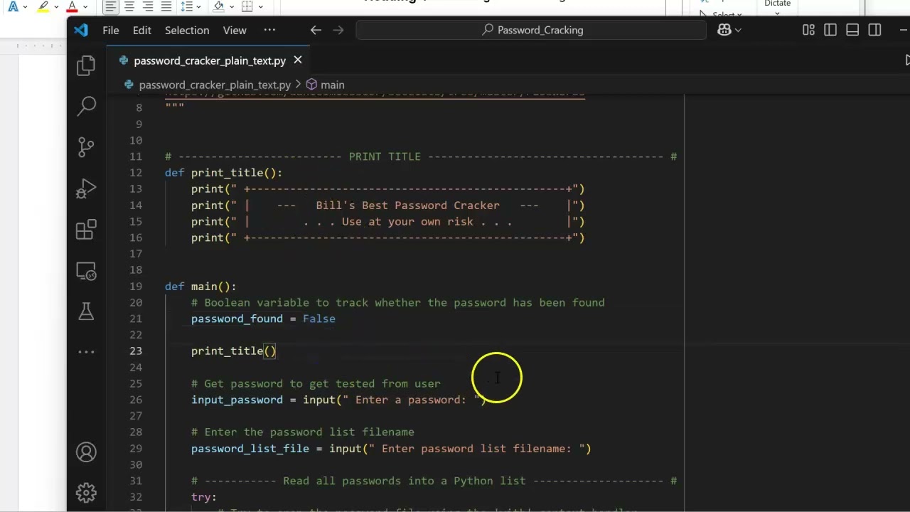 Python Plain Text Password Cracker Tutorial (Sort of)