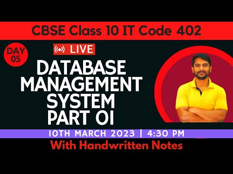Class10 Information Technology | Database Management System | Prepare in One Day | With Notes