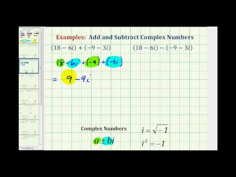 Ex 1: Adding and Subtracting Complex Numbers | Math Help from ...