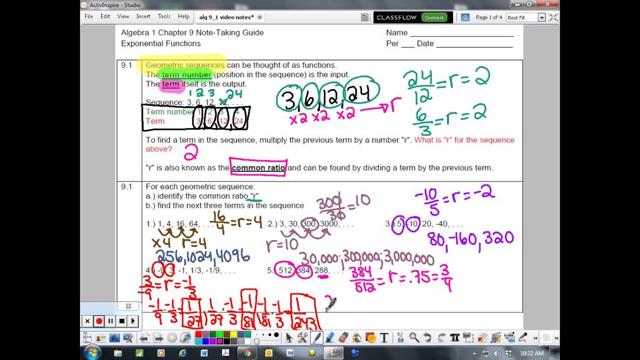 alg 9 1 notes