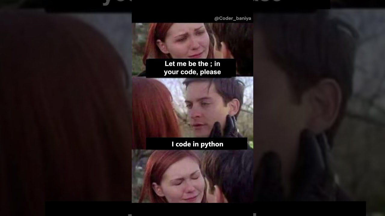 When Love Meets Python – No Semicolons Allowed! #programming #memes