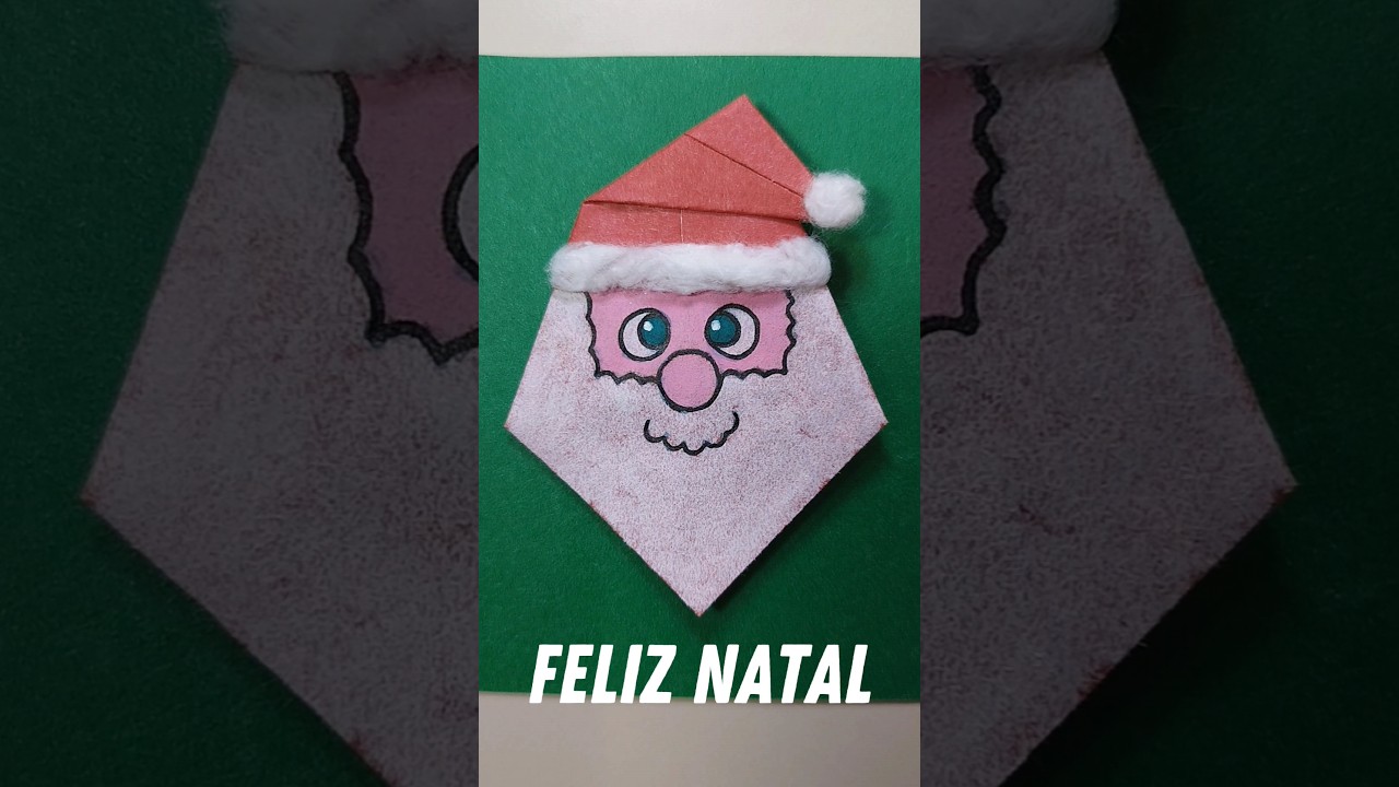 Como Fazer Papai Noel Super Fácil de Origami [How to Make a Super Easy Origami Santa Claus]