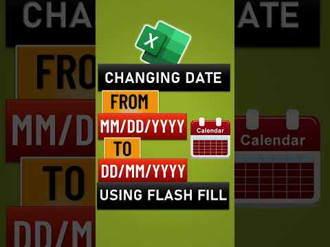 Ubah Tanggal dari mm-dd-yyyy ke dd-mm-yyyy menggunakan Flash Fill di Excel oleh Pavan Lalwani shorts #shorts
