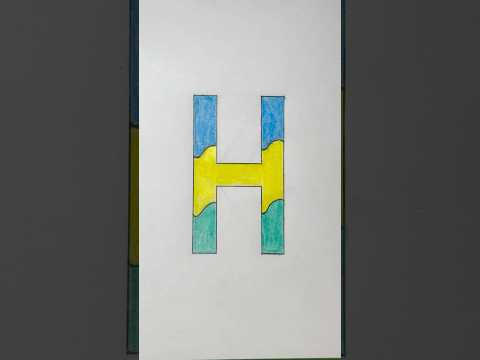 H letter Colouring #shorts #art #drawing #painting #ytshort #satisfying #asmr #trending #h #trend