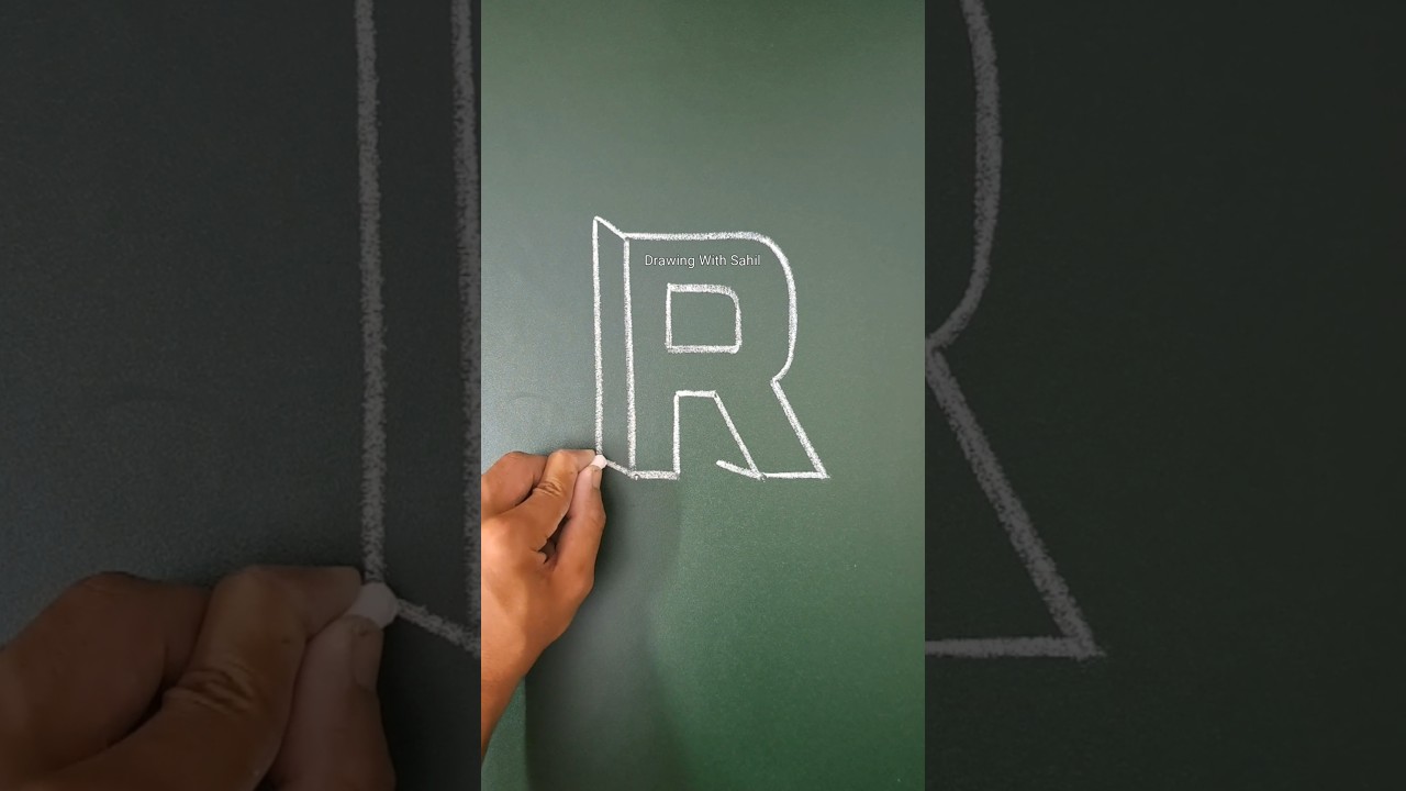 R letter 3d design mein ❤️ #3d #art #drawing #painting #shorts