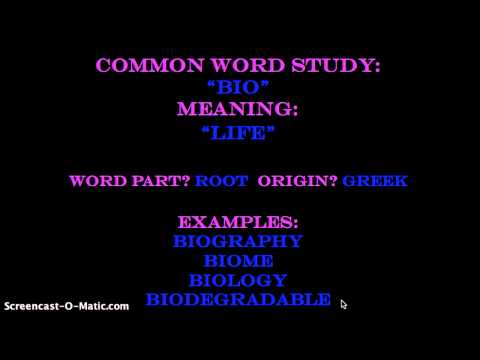 Common Word Study: Bio