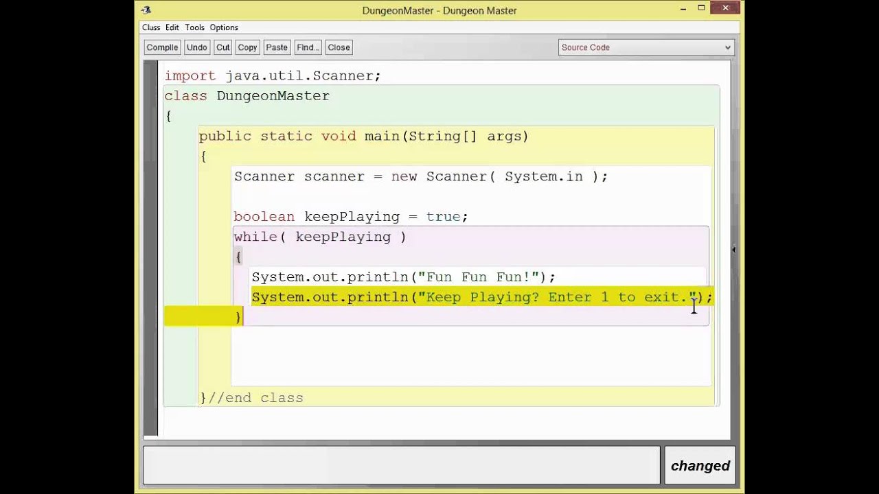 Java While Loop using Boolean Expression in BlueJ - American Accent