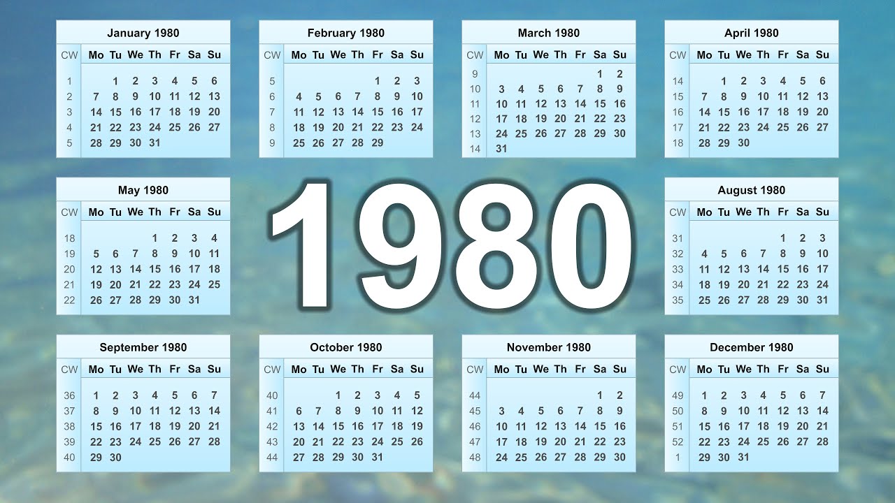 1980 Calendar
