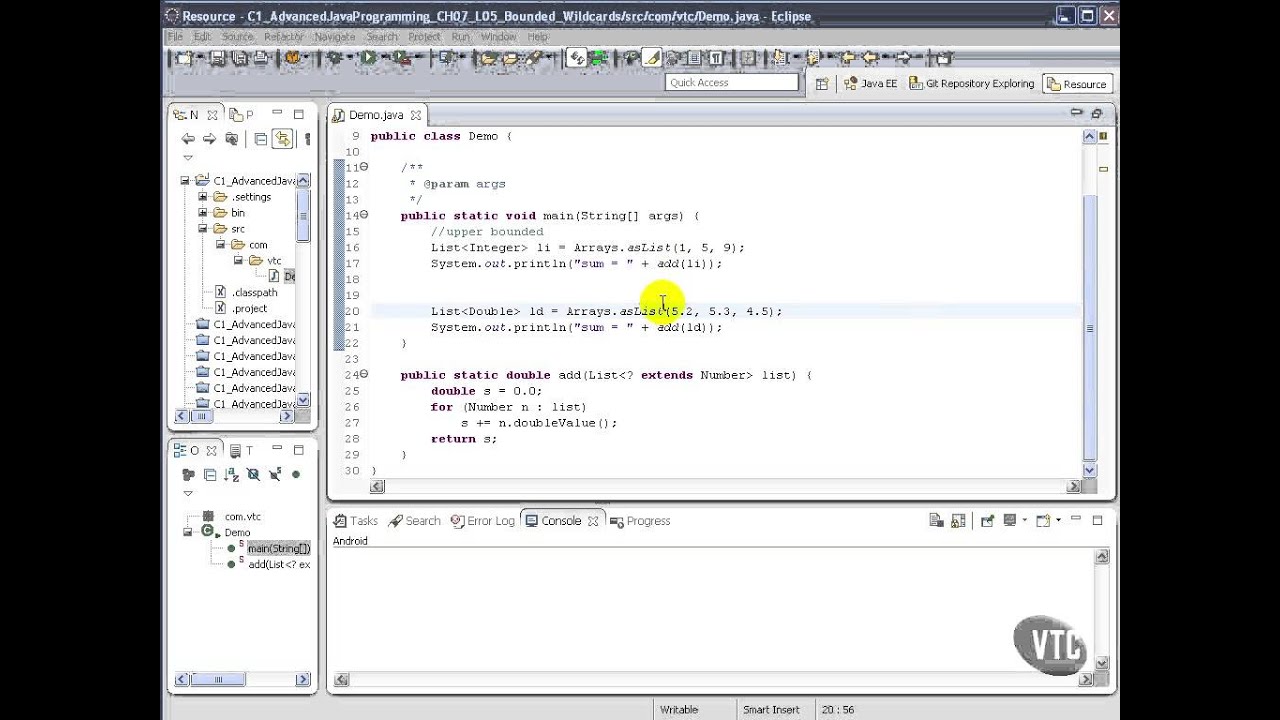 Advanced Java tutorial - Bounded Wildcards